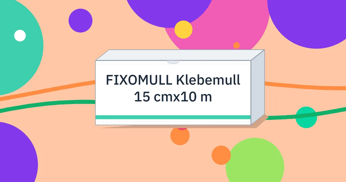 Symbolbild: Packung mit der Aufschrift FIXOMULL Klebemull 15 cmx10 m (PZN 20944393) – Verfügbarkeit und Bezug in Apotheken in Frankfurt am Main