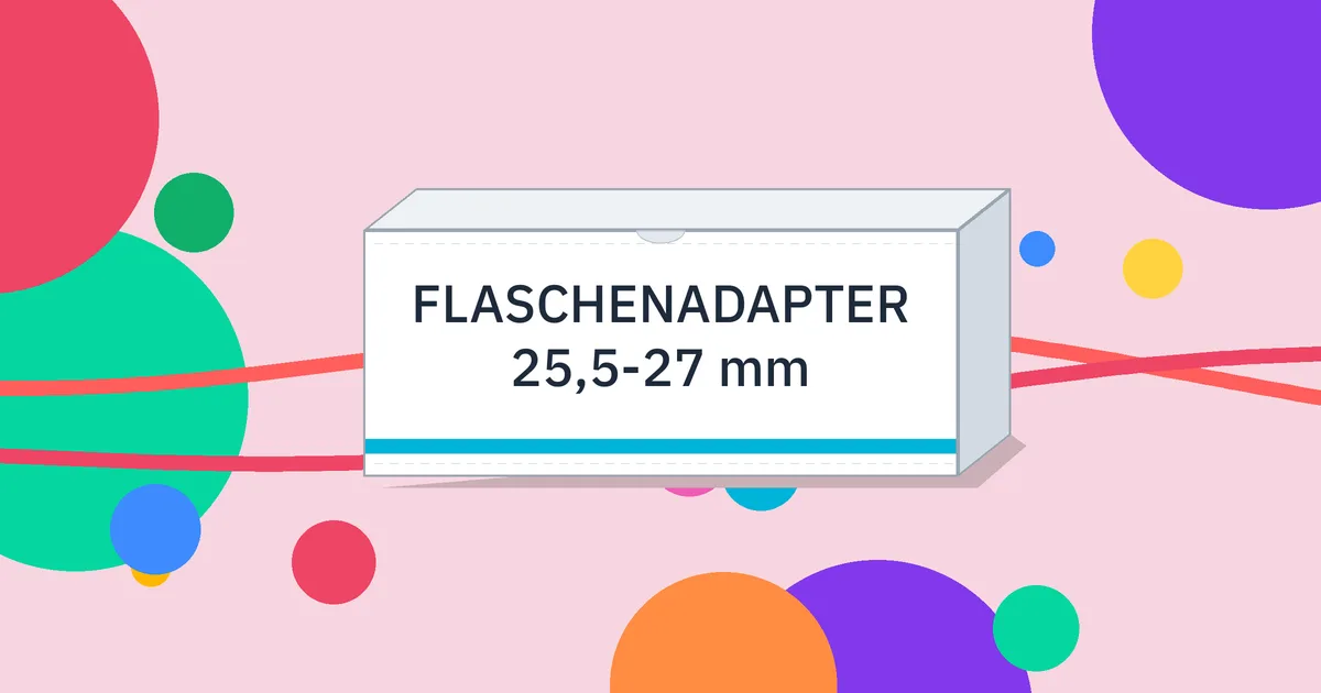 Symbolbild: Packung mit der Aufschrift FLASCHENADAPTER 25,5-27 mm (PZN 13230374) – Verfügbarkeit und Bezug in Apotheken in Frankfurt am Main