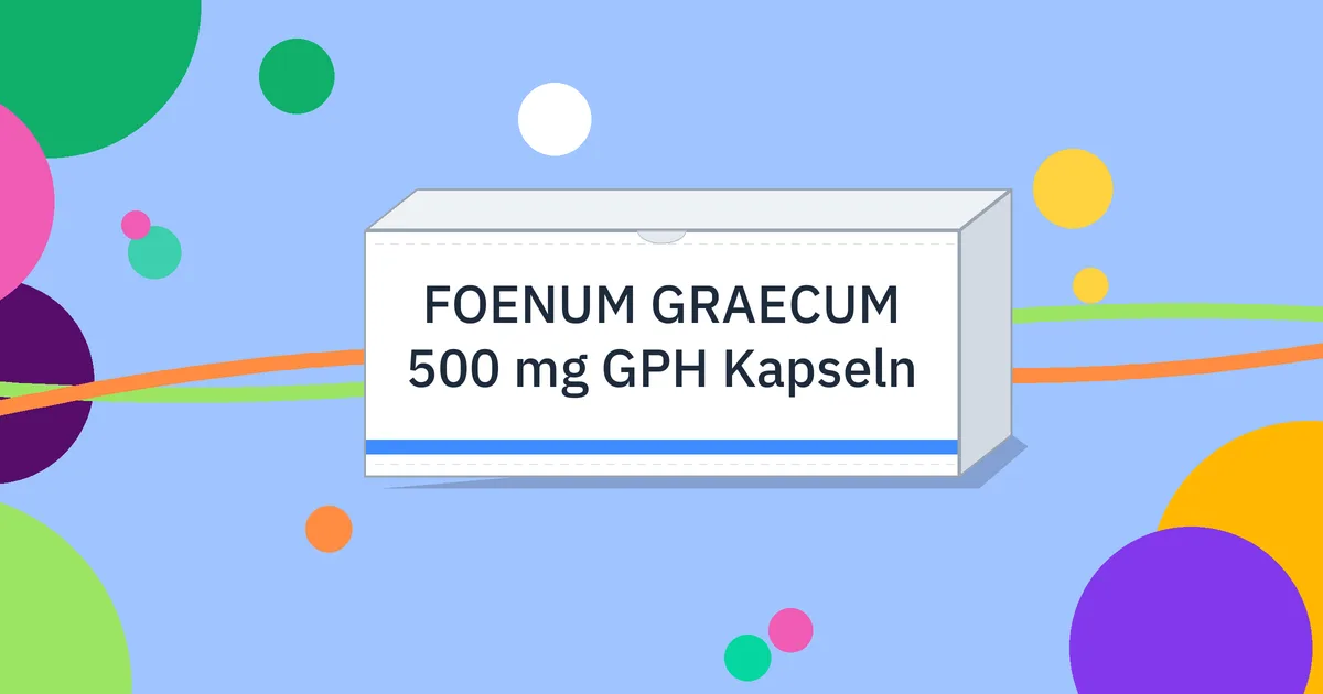 Symbolbild: Packung mit der Aufschrift FOENUM GRAECUM 500 mg GPH Kapseln (PZN 11075774) – Verfügbarkeit und Bezug in Apotheken in Frankfurt am Main