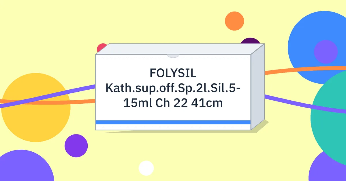 Symbolbild: Packung mit der Aufschrift FOLYSIL Kath.sup.off.Sp.2l.Sil.5-15ml Ch 22 41cm (PZN 00151756) – Verfügbarkeit und Bezug in Apotheken in Frankfurt am Main