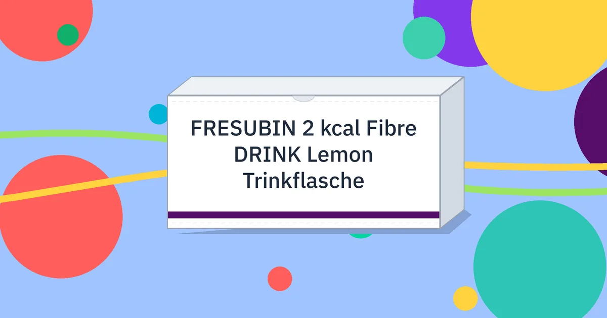Symbolbild: Packung mit der Aufschrift FRESUBIN 2 kcal Fibre DRINK Lemon Trinkflasche (PZN 19843244) – Verfügbarkeit und Bezug in Apotheken in Frankfurt am Main