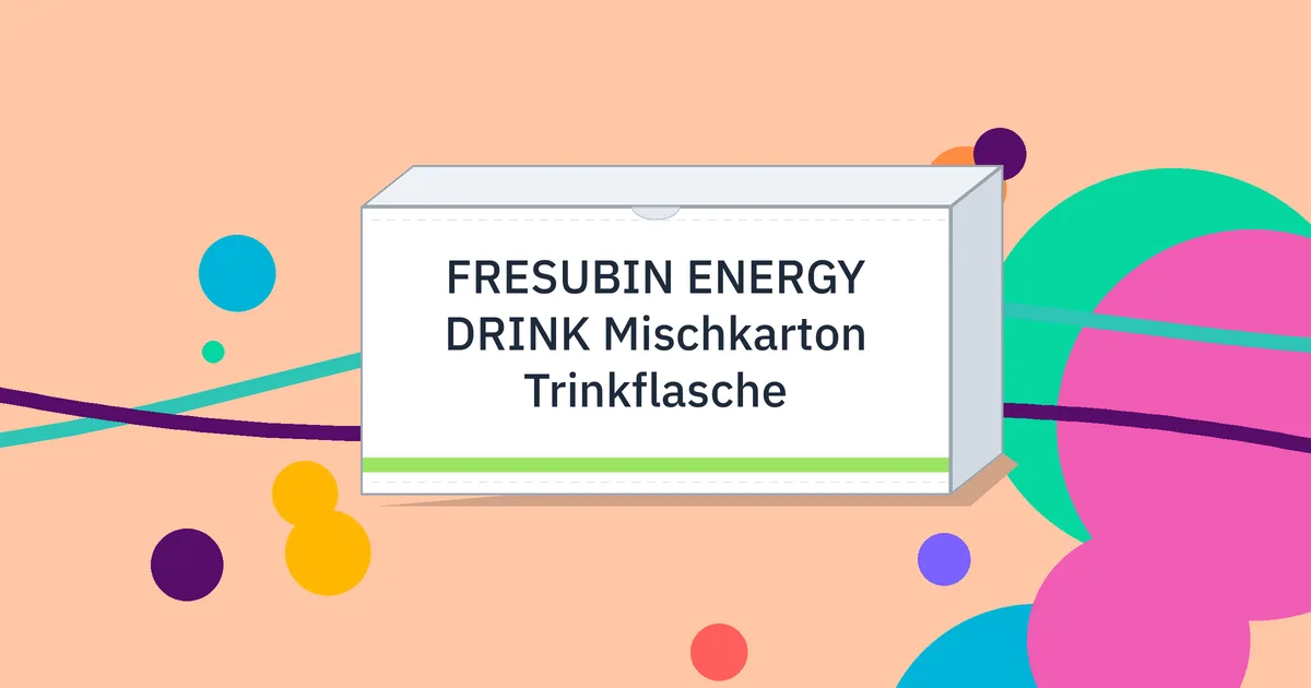 Symbolbild: Packung mit der Aufschrift FRESUBIN ENERGY DRINK Mischkarton Trinkflasche (PZN 20184717) – Verfügbarkeit und Bezug in Apotheken in Frankfurt am Main