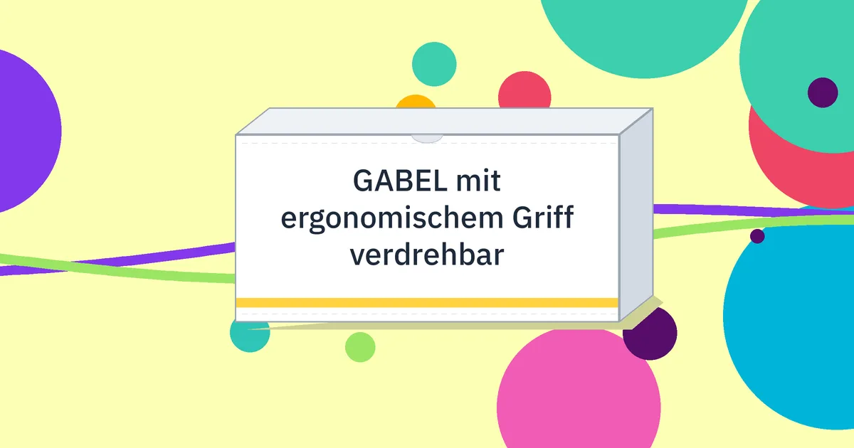 Symbolbild: Packung mit der Aufschrift GABEL mit ergonomischem Griff verdrehbar (PZN 10852922) – Verfügbarkeit und Bezug in Apotheken in Frankfurt am Main
