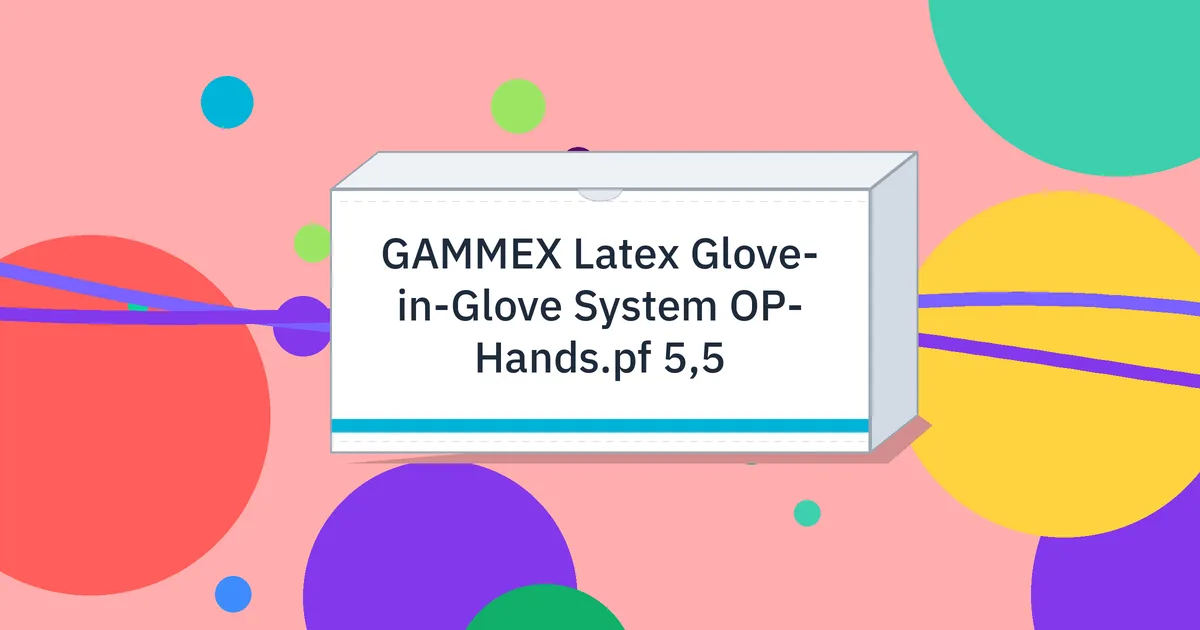 Symbolbild: Packung mit der Aufschrift GAMMEX Latex Glove-in-Glove System OP-Hands.pf 5,5 (PZN 18685346) – Verfügbarkeit und Bezug in Apotheken in Frankfurt am Main