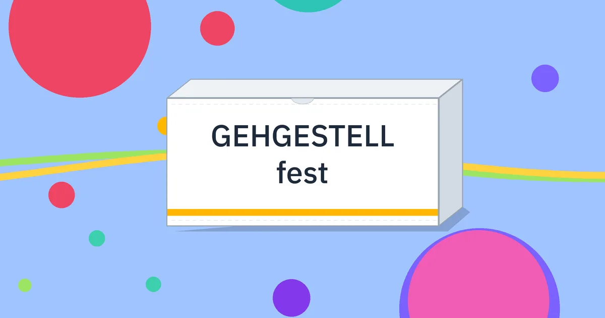 Symbolbild: Packung mit der Aufschrift GEHGESTELL fest (PZN 00514911) – Verfügbarkeit und Bezug in Apotheken in Frankfurt am Main