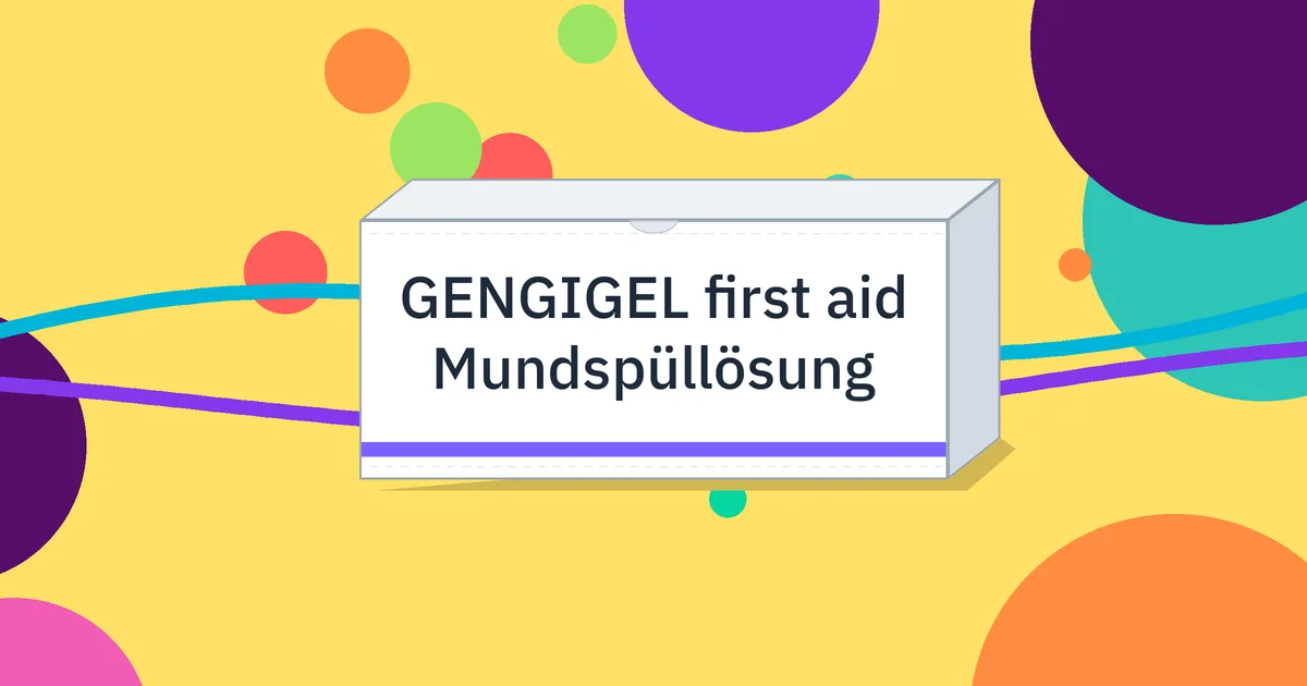 Symbolbild: Packung mit der Aufschrift GENGIGEL first aid Mundspüllösung (PZN 20056095) – Verfügbarkeit und Bezug in Apotheken in Frankfurt am Main