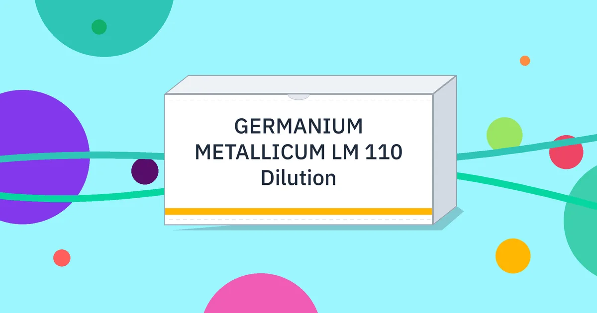 Symbolbild: Packung mit der Aufschrift GERMANIUM METALLICUM LM 110 Dilution (PZN 12877464) – Verfügbarkeit und Bezug in Apotheken in Frankfurt am Main