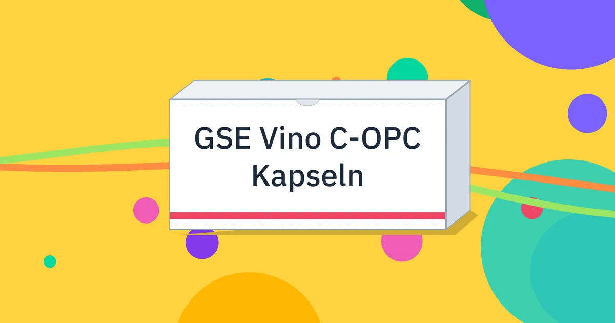 Symbolbild: Packung mit der Aufschrift GSE Vino C-OPC Kapseln (PZN 02723748) – Verfügbarkeit und Bezug in Apotheken in Frankfurt am Main