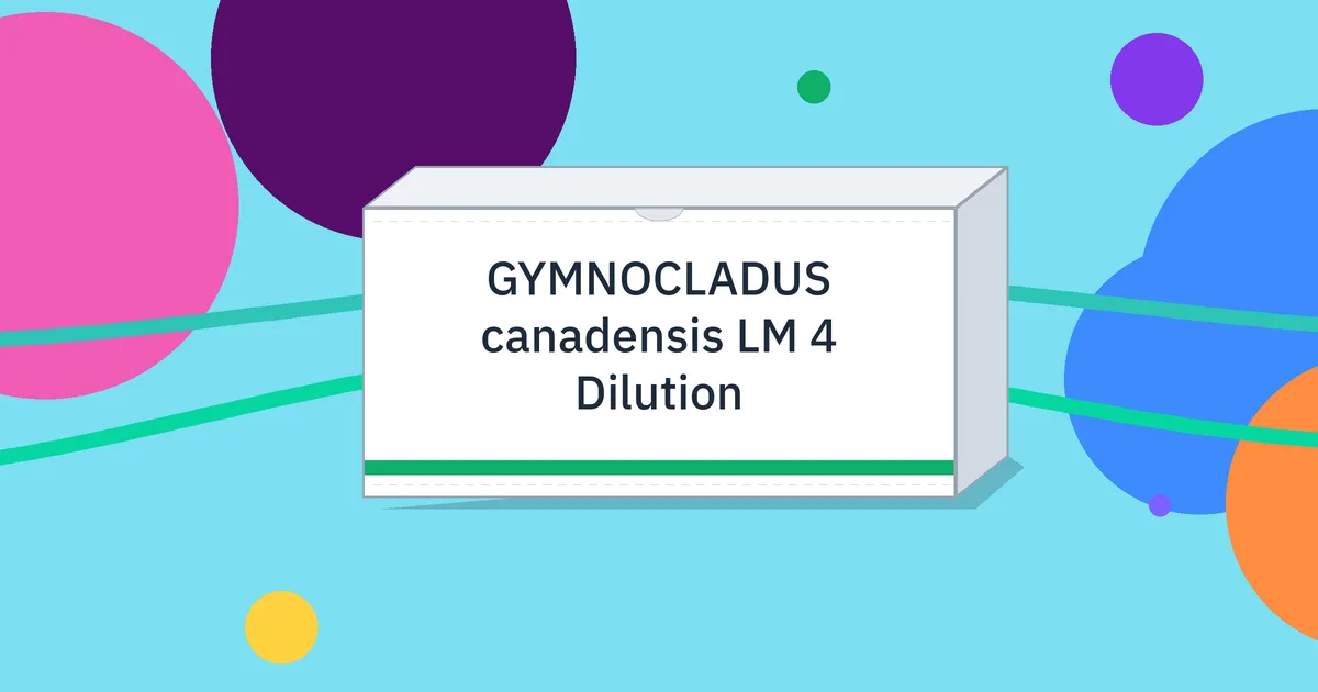 Symbolbild: Packung mit der Aufschrift GYMNOCLADUS canadensis LM 4 Dilution (PZN 13548768) – Verfügbarkeit und Bezug in Apotheken in Frankfurt am Main