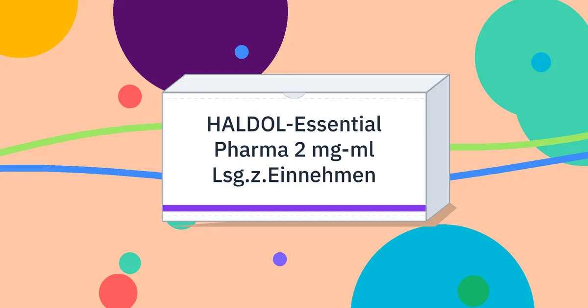 Symbolbild: Packung mit der Aufschrift HALDOL-Essential Pharma 2 mg-ml Lsg.z.Einnehmen (PZN 18854553) – Verfügbarkeit und Bezug in Apotheken in Frankfurt am Main