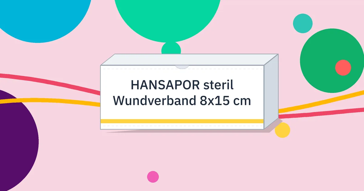 Symbolbild: Packung mit der Aufschrift HANSAPOR steril Wundverband 8x15 cm (PZN 10275169) – Verfügbarkeit und Bezug in Apotheken in Frankfurt am Main