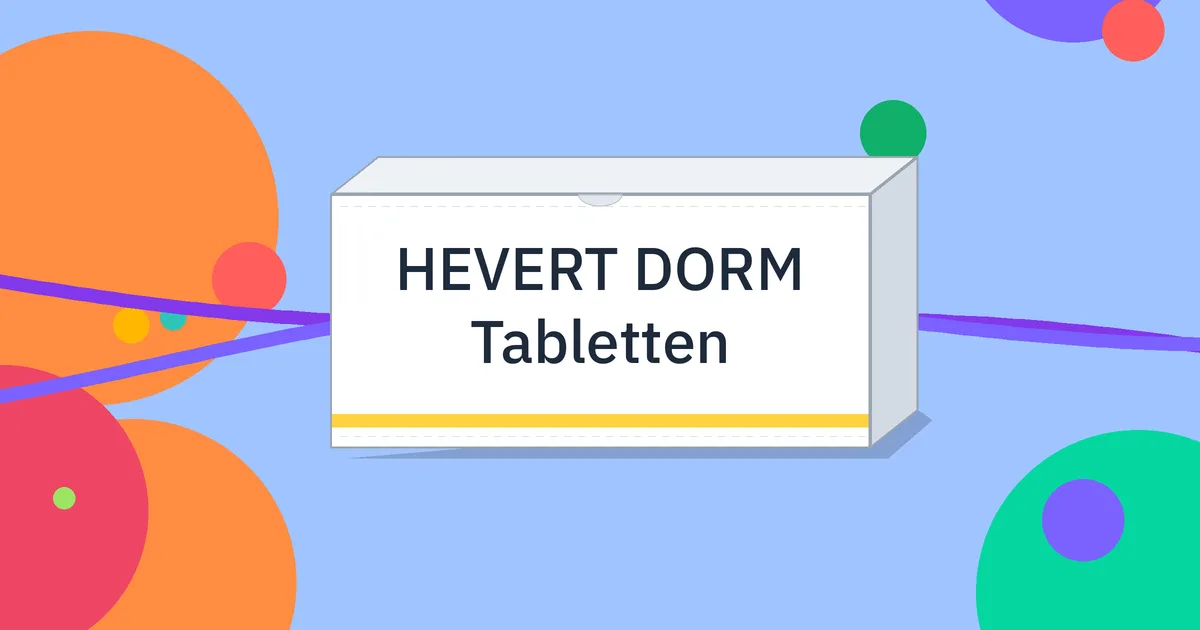 Symbolbild: Packung mit der Aufschrift HEVERT DORM Tabletten (PZN 02567828) – Verfügbarkeit und Bezug in Apotheken in Frankfurt am Main