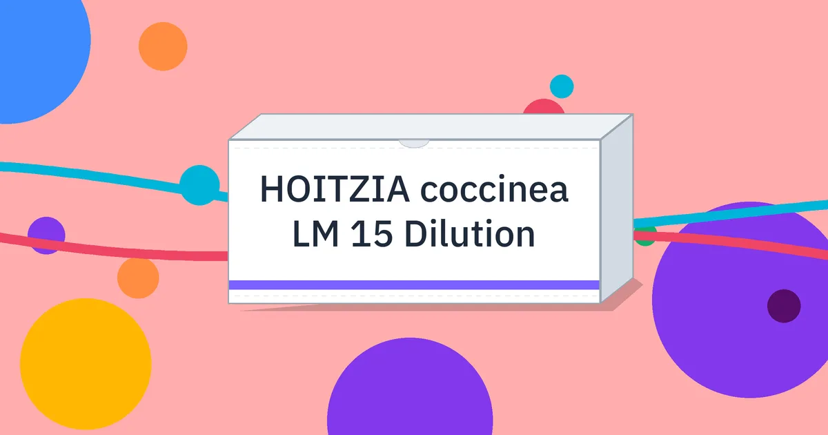Symbolbild: Packung mit der Aufschrift HOITZIA coccinea LM 15 Dilution (PZN 13554450) – Verfügbarkeit und Bezug in Apotheken in Frankfurt am Main