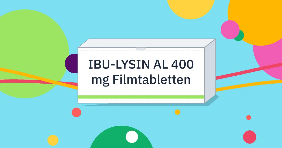Symbolbild: Packung mit der Aufschrift IBU-LYSIN AL 400 mg Filmtabletten (PZN 18021244) – Verfügbarkeit und Bezug in Apotheken in Frankfurt am Main