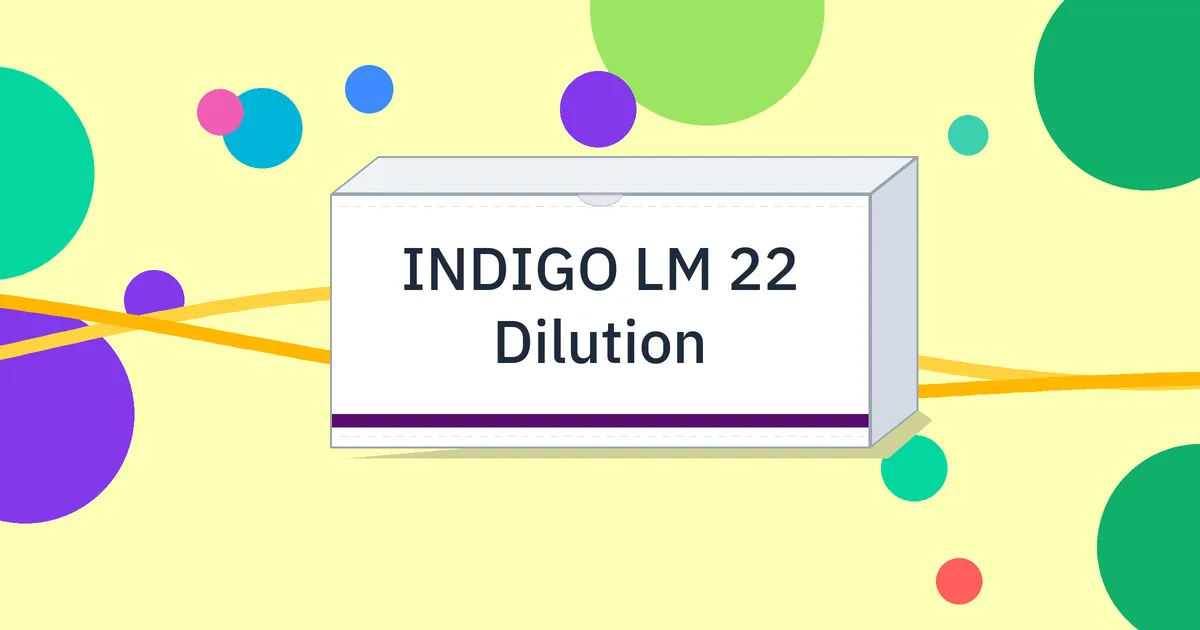 Symbolbild: Packung mit der Aufschrift INDIGO LM 22 Dilution (PZN 13559654) – Verfügbarkeit und Bezug in Apotheken in Frankfurt am Main