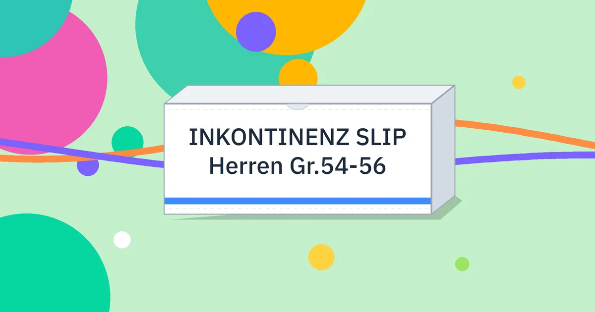 Symbolbild: Packung mit der Aufschrift INKONTINENZ SLIP Herren Gr.54-56 (PZN 04618286) – Verfügbarkeit und Bezug in Apotheken in Frankfurt am Main