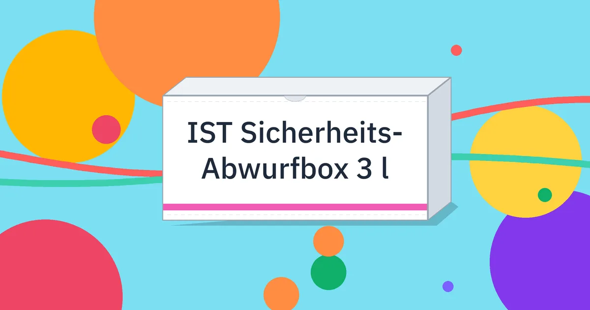 Symbolbild: Packung mit der Aufschrift IST Sicherheits-Abwurfbox 3 l (PZN 14015790) – Verfügbarkeit und Bezug in Apotheken in Frankfurt am Main