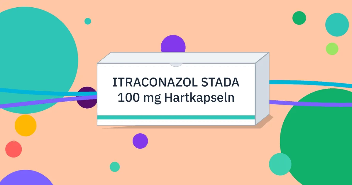 Symbolbild: Packung mit der Aufschrift ITRACONAZOL STADA 100 mg Hartkapseln (PZN 00772903) – Verfügbarkeit und Bezug in Apotheken in Frankfurt am Main