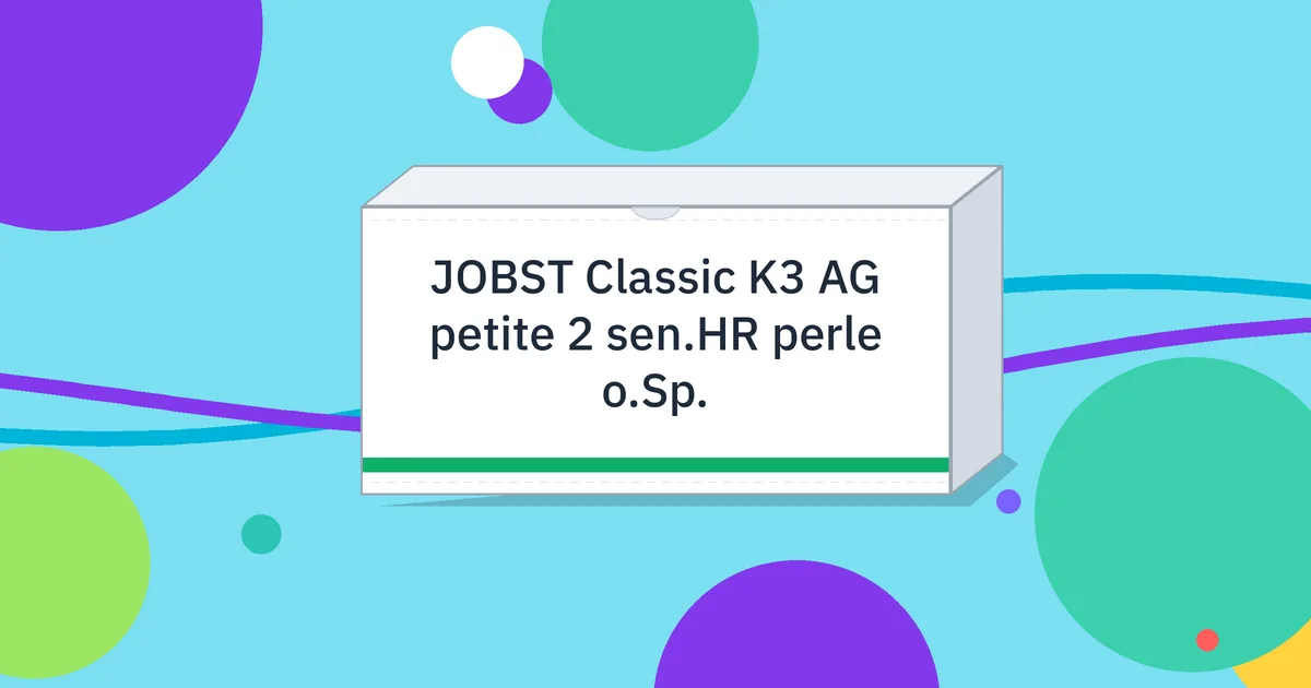 Symbolbild: Packung mit der Aufschrift JOBST Classic K3 AG petite 2 sen.HR perle o.Sp. (PZN 17956122) – Verfügbarkeit und Bezug in Apotheken in Frankfurt am Main