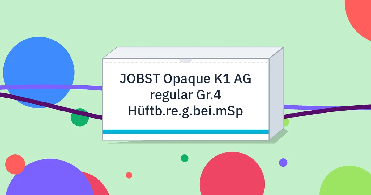Symbolbild: Packung mit der Aufschrift JOBST Opaque K1 AG regular Gr.4 Hüftb.re.g.bei.mSp (PZN 16272249) – Verfügbarkeit und Bezug in Apotheken in Frankfurt am Main