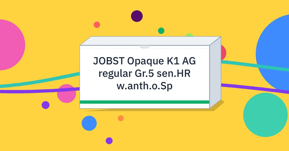 Symbolbild: Packung mit der Aufschrift JOBST Opaque K1 AG regular Gr.5 sen.HR w.anth.o.Sp (PZN 16264994) – Verfügbarkeit und Bezug in Apotheken in Frankfurt am Main