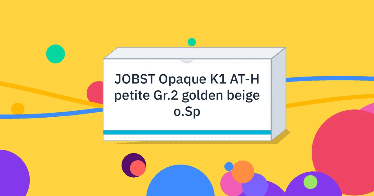 Symbolbild: Packung mit der Aufschrift JOBST Opaque K1 AT-H petite Gr.2 golden beige o.Sp (PZN 16276336) – Verfügbarkeit und Bezug in Apotheken in Frankfurt am Main