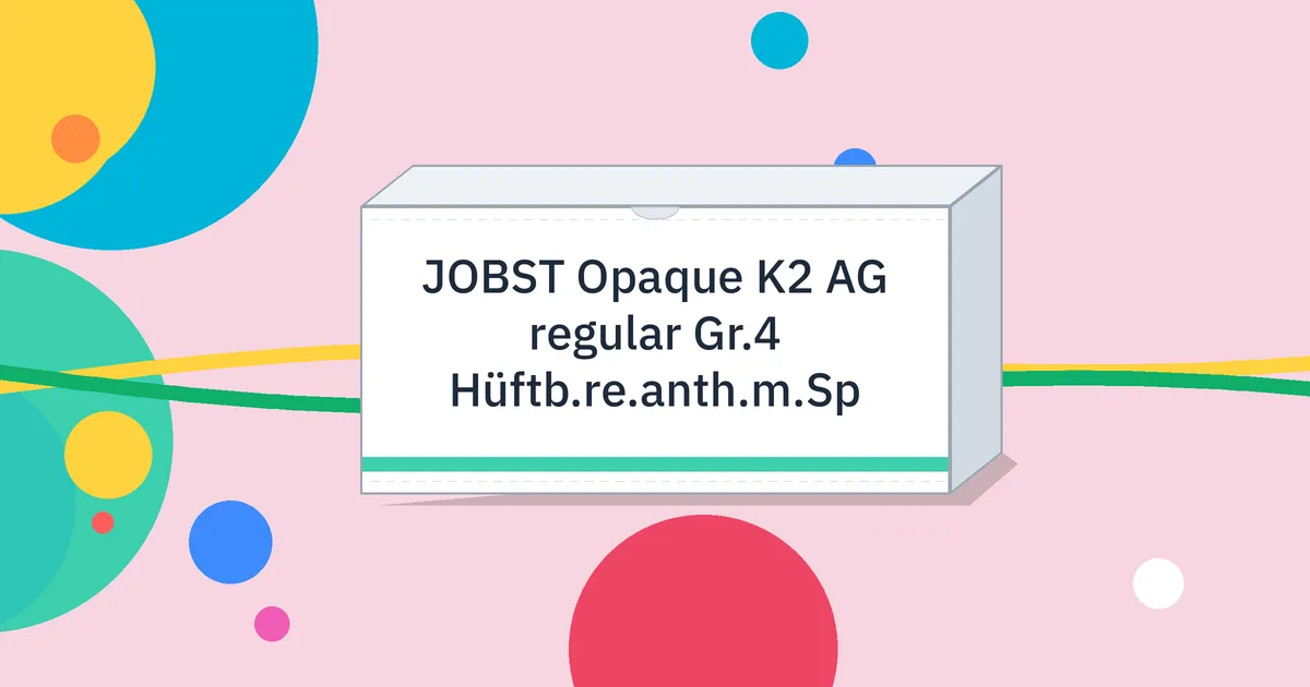 Symbolbild: Packung mit der Aufschrift JOBST Opaque K2 AG regular Gr.4 Hüftb.re.anth.m.Sp (PZN 16287713) – Verfügbarkeit und Bezug in Apotheken in Frankfurt am Main