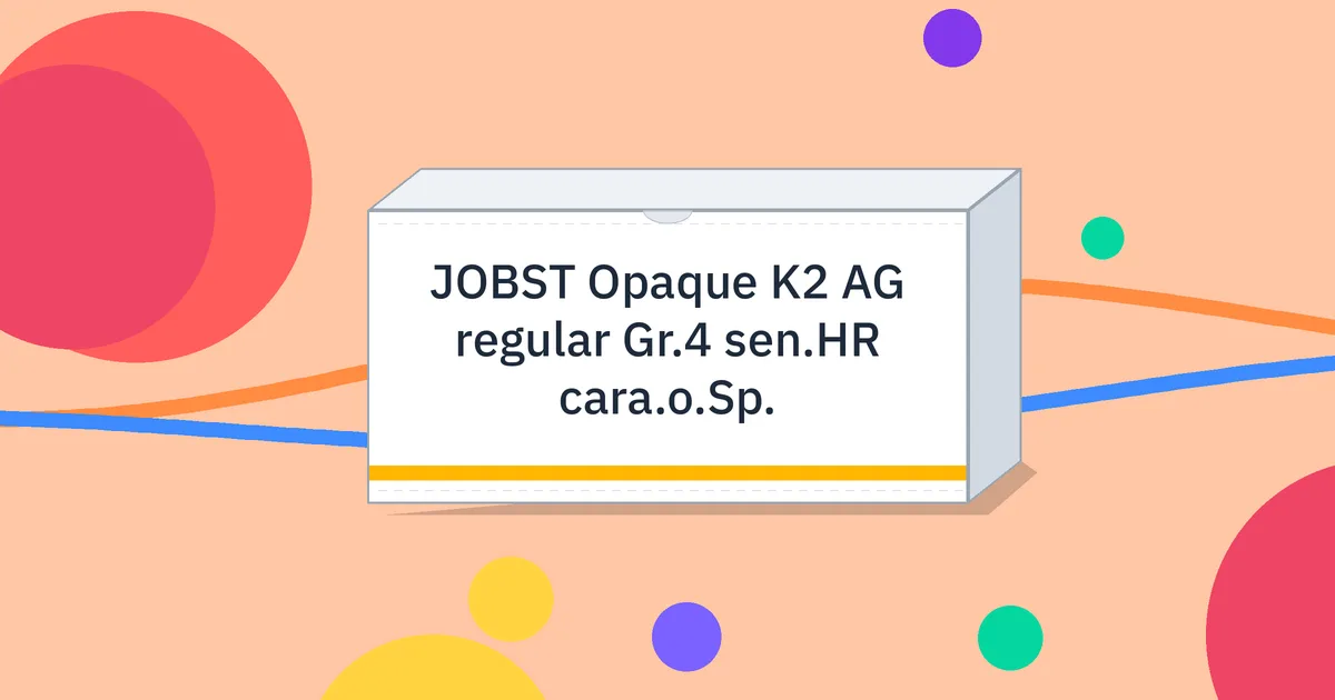 Symbolbild: Packung mit der Aufschrift JOBST Opaque K2 AG regular Gr.4 sen.HR cara.o.Sp. (PZN 12142159) – Verfügbarkeit und Bezug in Apotheken in Frankfurt am Main