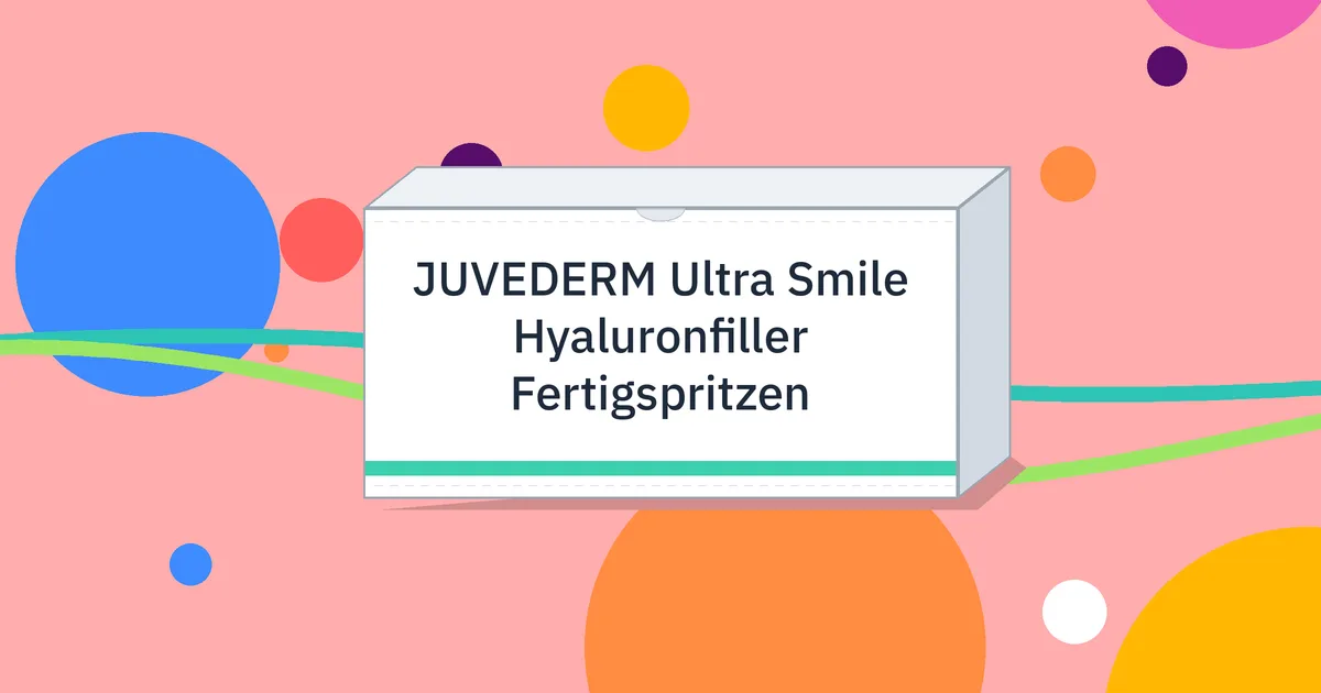 Symbolbild: Packung mit der Aufschrift JUVEDERM Ultra Smile Hyaluronfiller Fertigspritzen (PZN 18354721) – Verfügbarkeit und Bezug in Apotheken in Frankfurt am Main