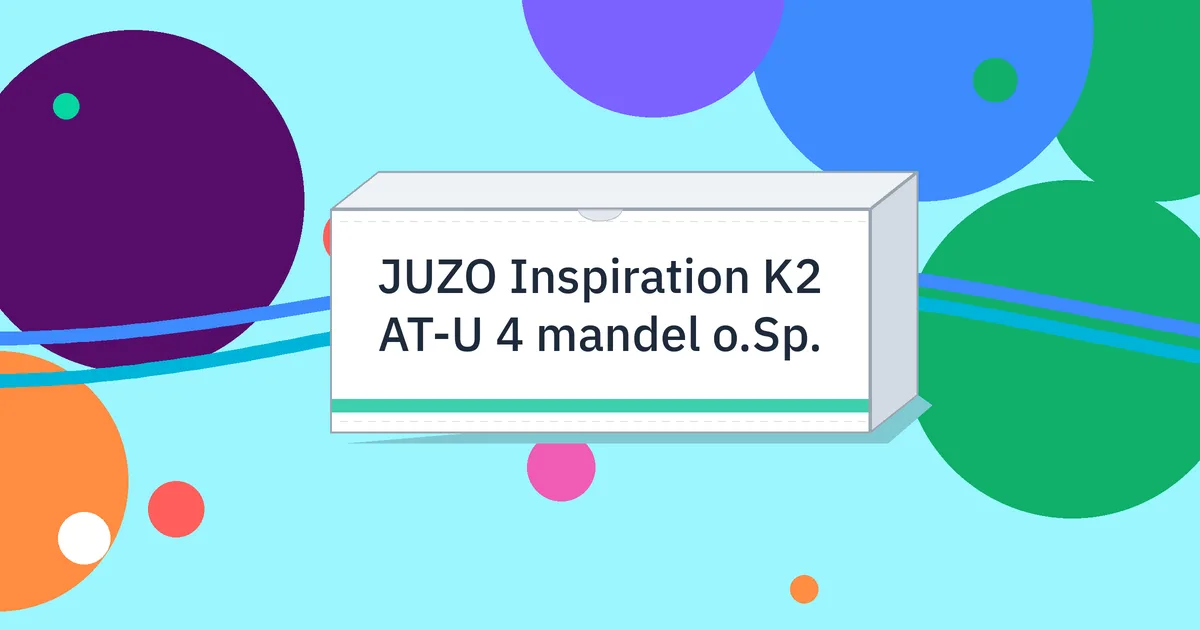 Symbolbild: Packung mit der Aufschrift JUZO Inspiration K2 AT-U 4 mandel o.Sp. (PZN 14927953) – Verfügbarkeit und Bezug in Apotheken in Frankfurt am Main