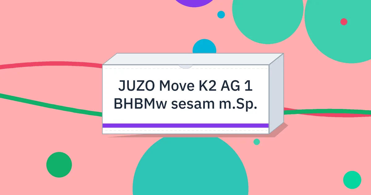 Symbolbild: Packung mit der Aufschrift JUZO Move K2 AG 1 BHBMw sesam m.Sp. (PZN 18524873) – Verfügbarkeit und Bezug in Apotheken in Frankfurt am Main