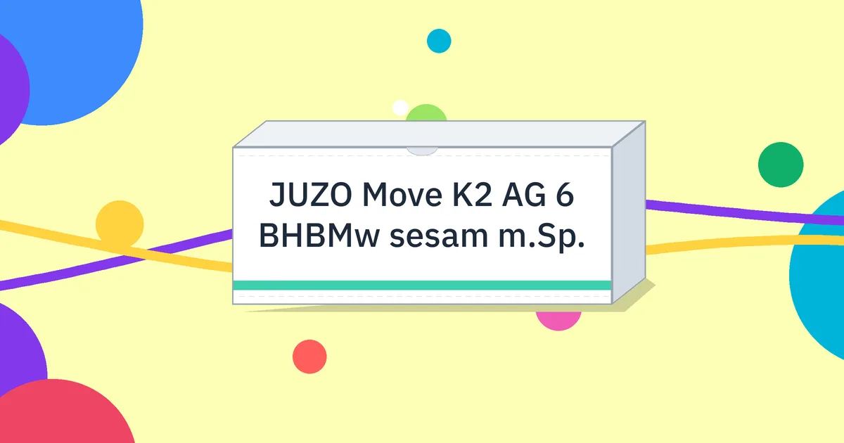 Symbolbild: Packung mit der Aufschrift JUZO Move K2 AG 6 BHBMw sesam m.Sp. (PZN 18524933) – Verfügbarkeit und Bezug in Apotheken in Frankfurt am Main