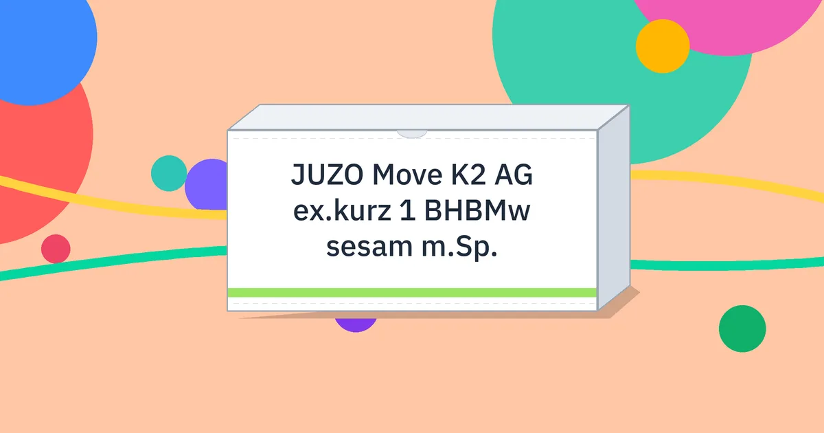 Symbolbild: Packung mit der Aufschrift JUZO Move K2 AG ex.kurz 1 BHBMw sesam m.Sp. (PZN 18532803) – Verfügbarkeit und Bezug in Apotheken in Frankfurt am Main