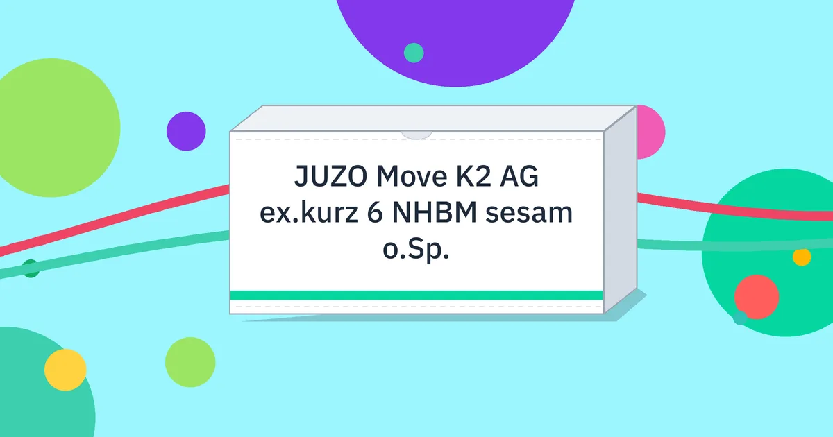 Symbolbild: Packung mit der Aufschrift JUZO Move K2 AG ex.kurz 6 NHBM sesam o.Sp. (PZN 18533300) – Verfügbarkeit und Bezug in Apotheken in Frankfurt am Main