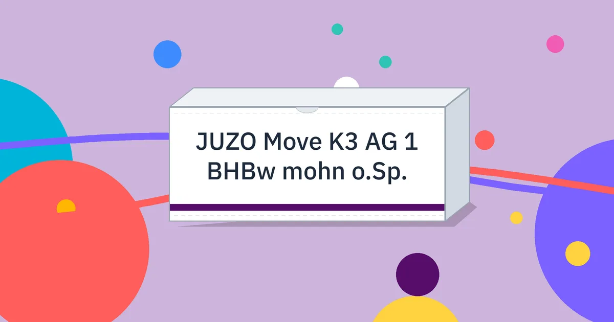 Symbolbild: Packung mit der Aufschrift JUZO Move K3 AG 1 BHBw mohn o.Sp. (PZN 18589683) – Verfügbarkeit und Bezug in Apotheken in Frankfurt am Main