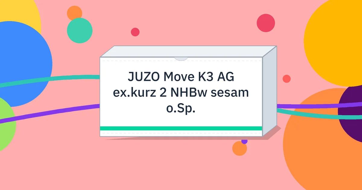Symbolbild: Packung mit der Aufschrift JUZO Move K3 AG ex.kurz 2 NHBw sesam o.Sp. (PZN 18584473) – Verfügbarkeit und Bezug in Apotheken in Frankfurt am Main