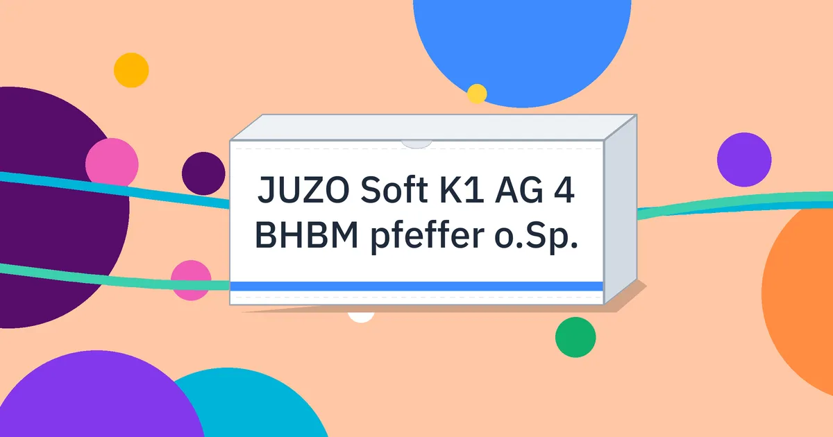 Symbolbild: Packung mit der Aufschrift JUZO Soft K1 AG 4 BHBM pfeffer o.Sp. (PZN 14856816) – Verfügbarkeit und Bezug in Apotheken in Frankfurt am Main