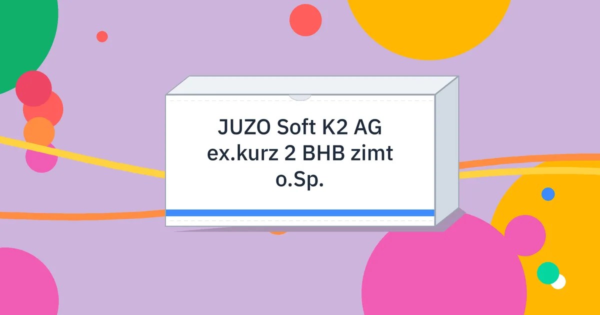 Symbolbild: Packung mit der Aufschrift JUZO Soft K2 AG ex.kurz 2 BHB zimt o.Sp. (PZN 14828062) – Verfügbarkeit und Bezug in Apotheken in Frankfurt am Main