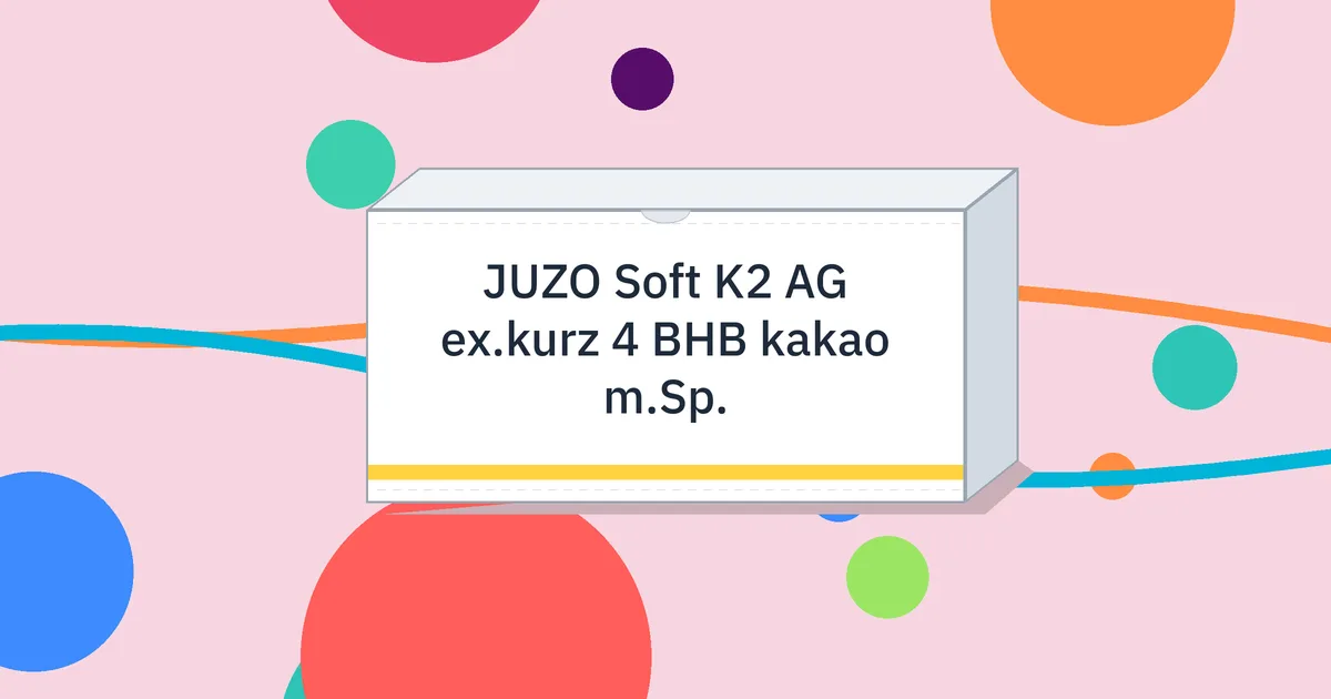 Symbolbild: Packung mit der Aufschrift JUZO Soft K2 AG ex.kurz 4 BHB kakao m.Sp. (PZN 14827832) – Verfügbarkeit und Bezug in Apotheken in Frankfurt am Main