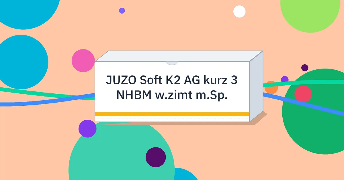 Symbolbild: Packung mit der Aufschrift JUZO Soft K2 AG kurz 3 NHBM w.zimt m.Sp. (PZN 15020327) – Verfügbarkeit und Bezug in Apotheken in Frankfurt am Main