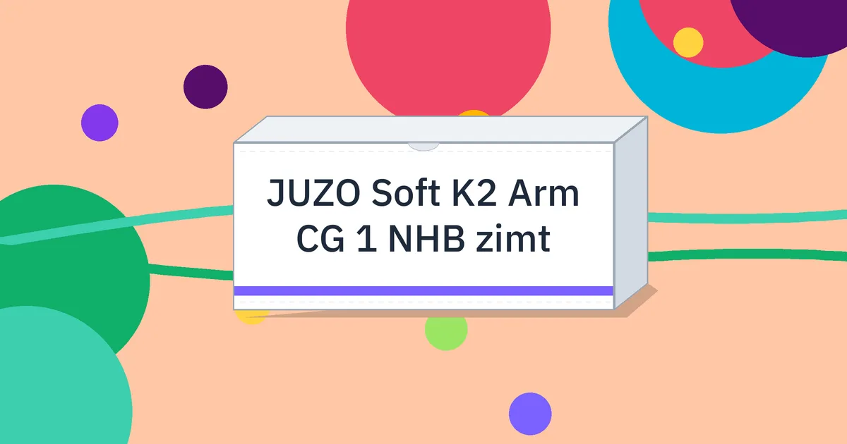 Symbolbild: Packung mit der Aufschrift JUZO Soft K2 Arm CG 1 NHB zimt (PZN 15510735) – Verfügbarkeit und Bezug in Apotheken in Frankfurt am Main