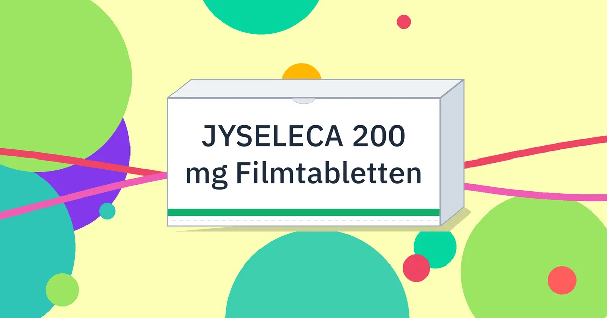 Symbolbild: Packung mit der Aufschrift JYSELECA 200 mg Filmtabletten (PZN 17552287) – Verfügbarkeit und Bezug in Apotheken in Frankfurt am Main