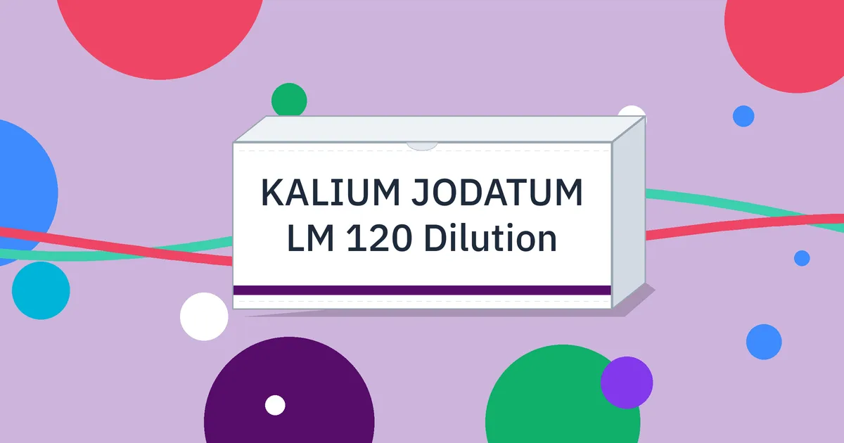 Symbolbild: Packung mit der Aufschrift KALIUM JODATUM LM 120 Dilution (PZN 12922733) – Verfügbarkeit und Bezug in Apotheken in Frankfurt am Main