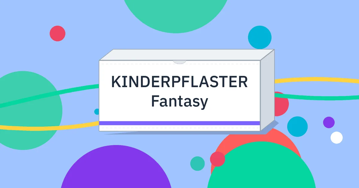 Symbolbild: Packung mit der Aufschrift KINDERPFLASTER Fantasy (PZN 06767381) – Verfügbarkeit und Bezug in Apotheken in Frankfurt am Main