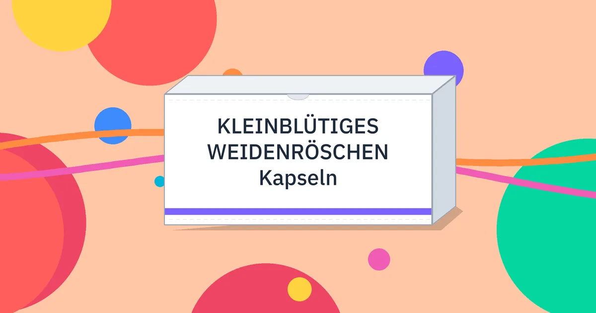 Symbolbild: Packung mit der Aufschrift KLEINBLÜTIGES WEIDENRÖSCHEN Kapseln (PZN 05362185) – Verfügbarkeit und Bezug in Apotheken in Frankfurt am Main