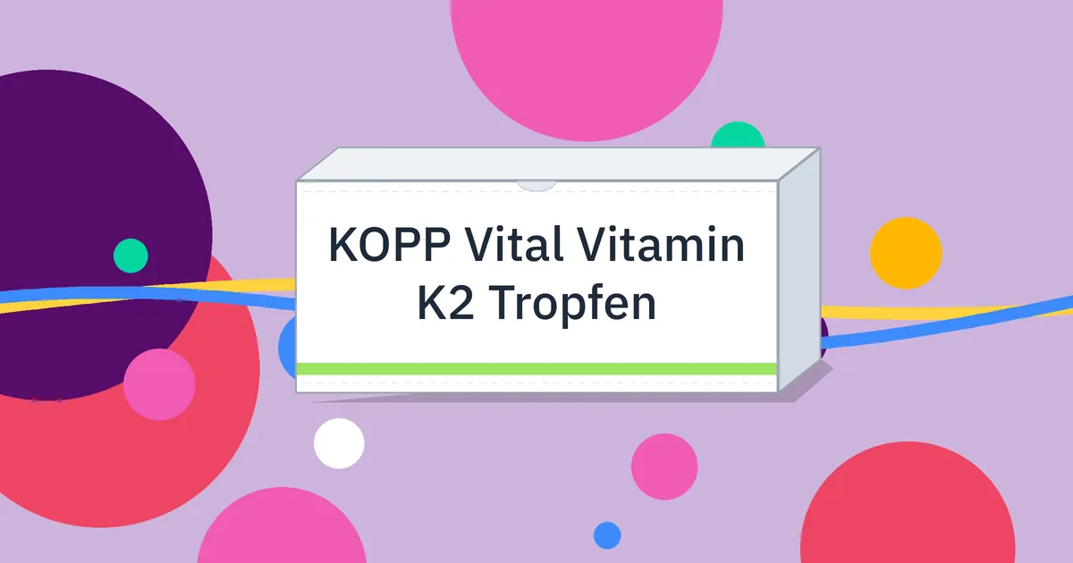 Symbolbild: Packung mit der Aufschrift KOPP Vital Vitamin K2 Tropfen (PZN 18811153) – Verfügbarkeit und Bezug in Apotheken in Frankfurt am Main