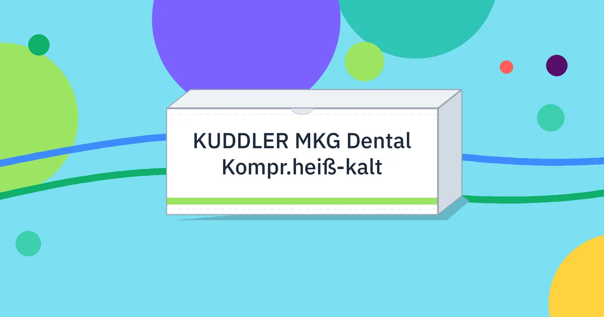 Symbolbild: Packung mit der Aufschrift KUDDLER MKG Dental Kompr.heiß-kalt (PZN 01302476) – Verfügbarkeit und Bezug in Apotheken in Frankfurt am Main