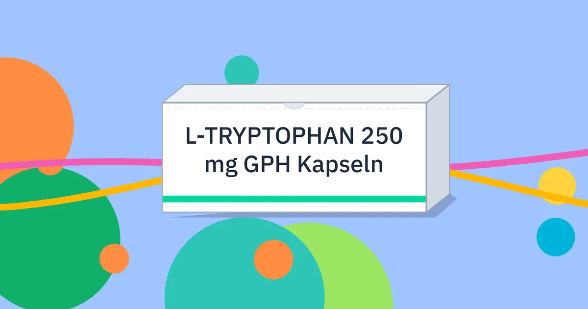 Symbolbild: Packung mit der Aufschrift L-TRYPTOPHAN 250 mg GPH Kapseln (PZN 09918840) – Verfügbarkeit und Bezug in Apotheken in Frankfurt am Main