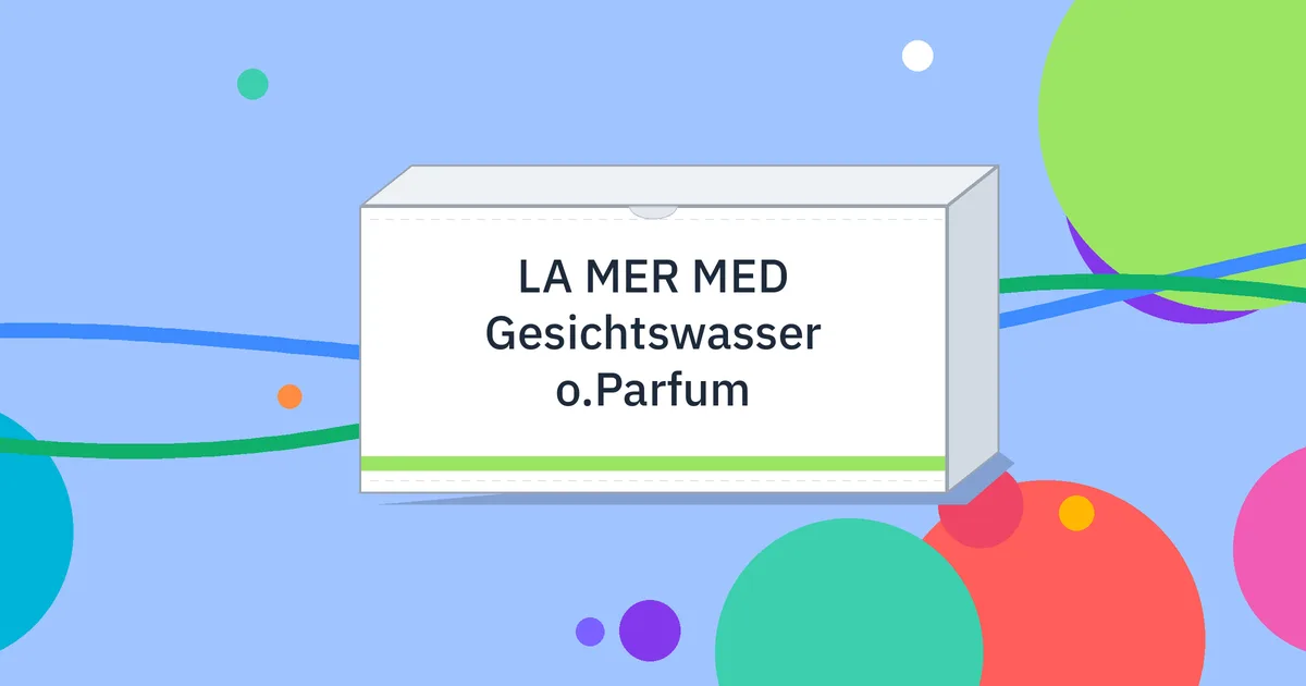 Symbolbild: Packung mit der Aufschrift LA MER MED Gesichtswasser o.Parfum (PZN 18174611) – Verfügbarkeit und Bezug in Apotheken in Frankfurt am Main