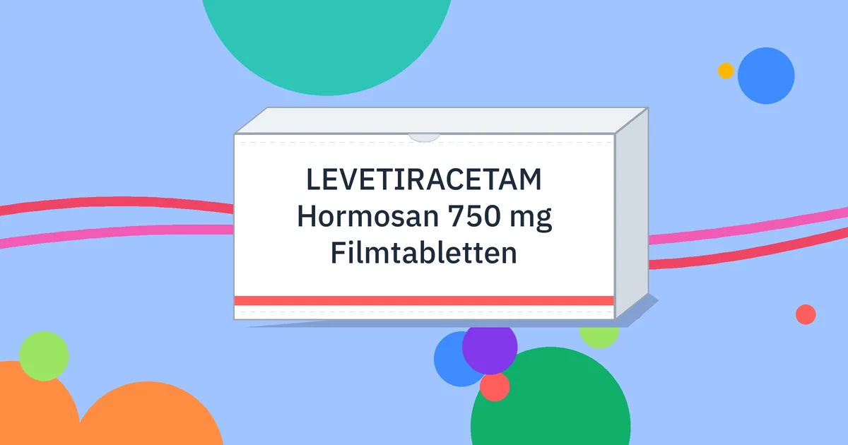 Symbolbild: Packung mit der Aufschrift LEVETIRACETAM Hormosan 750 mg Filmtabletten (PZN 09234159) – Verfügbarkeit und Bezug in Apotheken in Frankfurt am Main